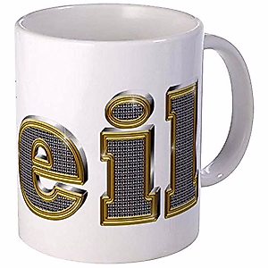 Neil Gold Diamond Bling Mug - Ceramic 11oz Coffee/Tea Cup Gift Stocking Stuffer