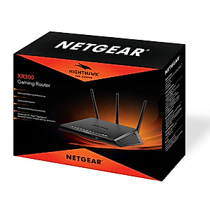 NETGEAR Nighthawk Pro Gaming XR300 WiFi Router with 4 Ethernet Ports and Wireless speeds up to 1.75 Gbps, AC1750, Optimized for Low ping (XR300)