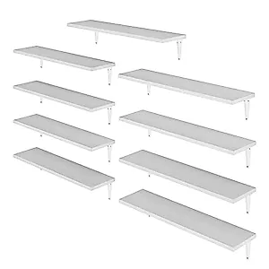 Wallniture Arras Floating Shelves for Wall Decor, 24" White Wall Shelves for Bedroom, Bookshelf Living Room Decor Kitchen Organization Dining Room & Office Decor Set of 9