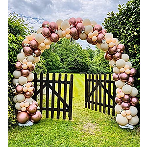 LANGXUN 7.8Ft Metal White Balloon Arch Kit, Semi-Circular Balloon Arch Stand with Water Bases for Wedding Bridal Baby Shower Birthday Party Supplies Decorations