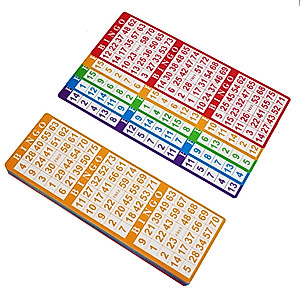 Yuanhe Bingo Paper Game Cards - 3 Cards - 100 Sheets in Mixed Colors