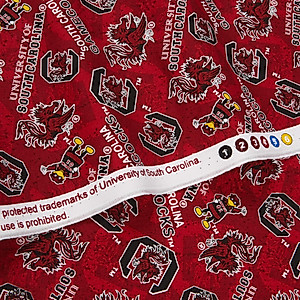 NCAA South Carolina Gamecocks Tone on Tone Cotton Multi, Fabric by the Yard
