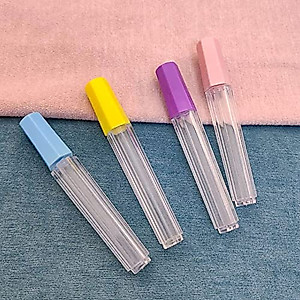 plplaaoo Sewing Needles Container, Clear Durable Plastic Sewing Pins Storage Case, 10Pcs Needle Storage Tube, Sewing Needles Storage Bottles Holder Fits Home