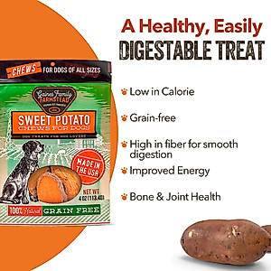 Gaines Family Farmstead Sweet Potato Chews for Dogs, Sweet Potato Dog Treats, Made in The USA, High in Fiber, Grain Free, Vegetarian Alternative to Rawhide, Rich in Vitamins, 14 Ounce Bag