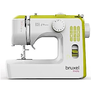 Bruxel Linda Portable Sewing Machine | Easy-To-Use Beginners Sewing Machine with 12-Stitches |Foot Pedal Included | Sewing Machine Accessories Green