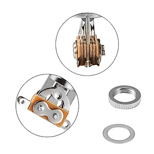 TintJungle 3 Way Short Straight Guitar Toggle Switch Pickup Selector with Tip Knob Caps Compatible with Gibson Toggle Les Paul Electric Guitars(Chrome Tip)