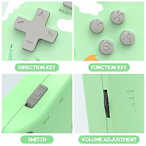 Aibrisk Dinosaur Retro Handheld Game Console with 500 Classic FC Games, 3.0 inches HD Screen Portable 1020mAh Battery Rechargeable Video, Support TV & Two Players Present for Kids & Adults (Green)