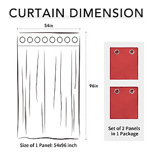 Easy-Going 100% Waterproof Outdoor Curtains Windproof Weatherproof Porch Curtains, Premium Thick Outdoor Privacy Grommet Top Panels for Patio, Gazebo and Pergola, 2 Panels, 54x96 inch, Red