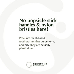 Generation For Change The Plant-Based Toothbrush 4 Pack Adult Soft Sustainable Bamboo Toothbrushes | Biodegradable Plastic Free Bristles Made from Castor Oil | Eco Friendly | Zero Waste Products