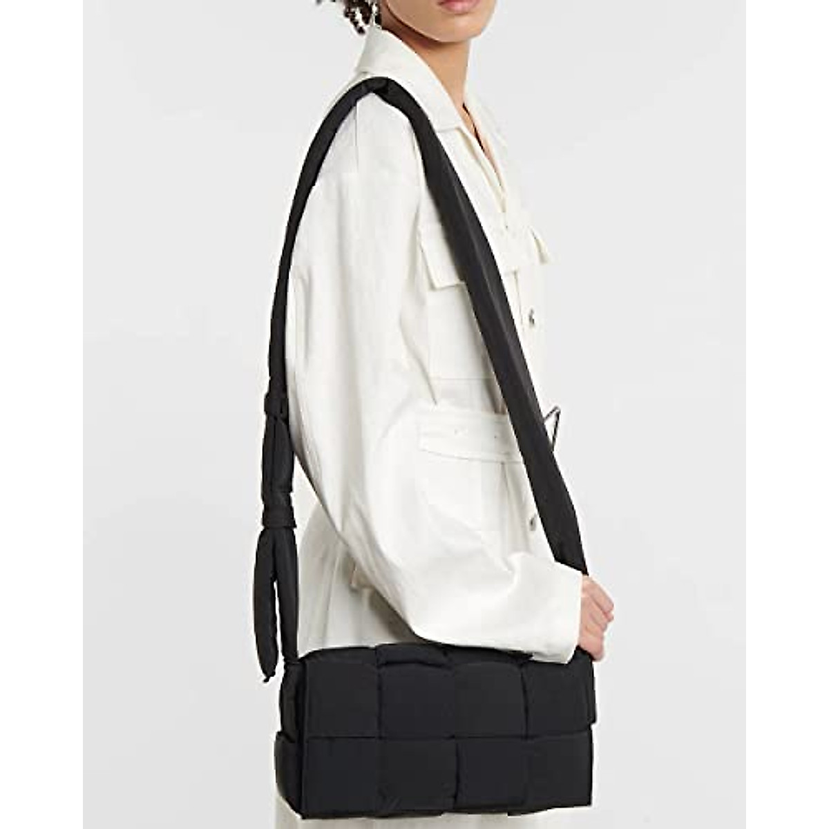 Puffer Woven Bag Women Padded Designer Crossbody Bags Puffer Tote bags Woven Purse Down Shoulder Bags for Women