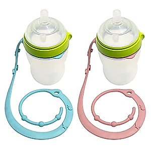 Stroller Water Bottle Strap, 2PK Baby Cup Strap Holder Silicone Sippy Cup Catcher Toy Leash Tether for Highchair Carseat