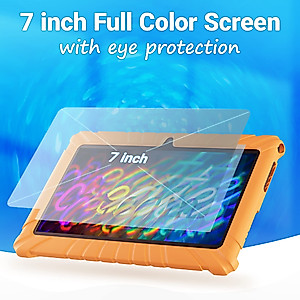 Contixo V8-4 7” Kids Tablet, 2GB RAM, 16GB Storage, Android 11 GO, Ultimate Learning Tablet for Children with Teacher’s Approved Apps, Kid Proof Protection Case Orange