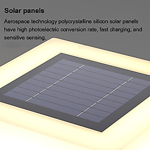 JHBHQKX Outdoor Solar Post Cap Light, Square Exterior Pillar Lantern IP65 Waterproof LED Landscape Lighting Garden Lights for Street Patio Backyard Villa Pathway Lighting