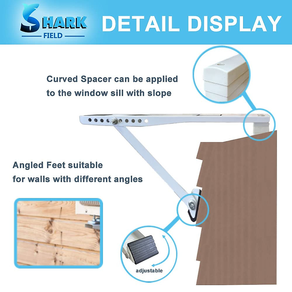 Air Conditioner Support Bracket, Premium AC Window Bracket, Up to 85 lbs. (White)