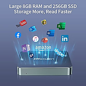 Mini PC Windows 11 Pro, Lightweight 11th Intel N5105 Mini Computers(Turbo 2.9GHz), Ultra Thin Extensible 8GB RAM 256GB SSD Micro Desktop Computers,4K HDMI Dual Display, Dual WiFi Business/Home/Office
