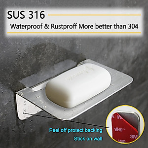 Frafuo Self Adhesive Shelfs 5.5 Inch-3M VHB Stick on Shelf(Super Adhesive)-Minimalist Design SUS 316 Laser Cutting Mini Shelf for Wall -3M Shelf Max Bearing 10LB in Adhesive Floating Shelves No Drill