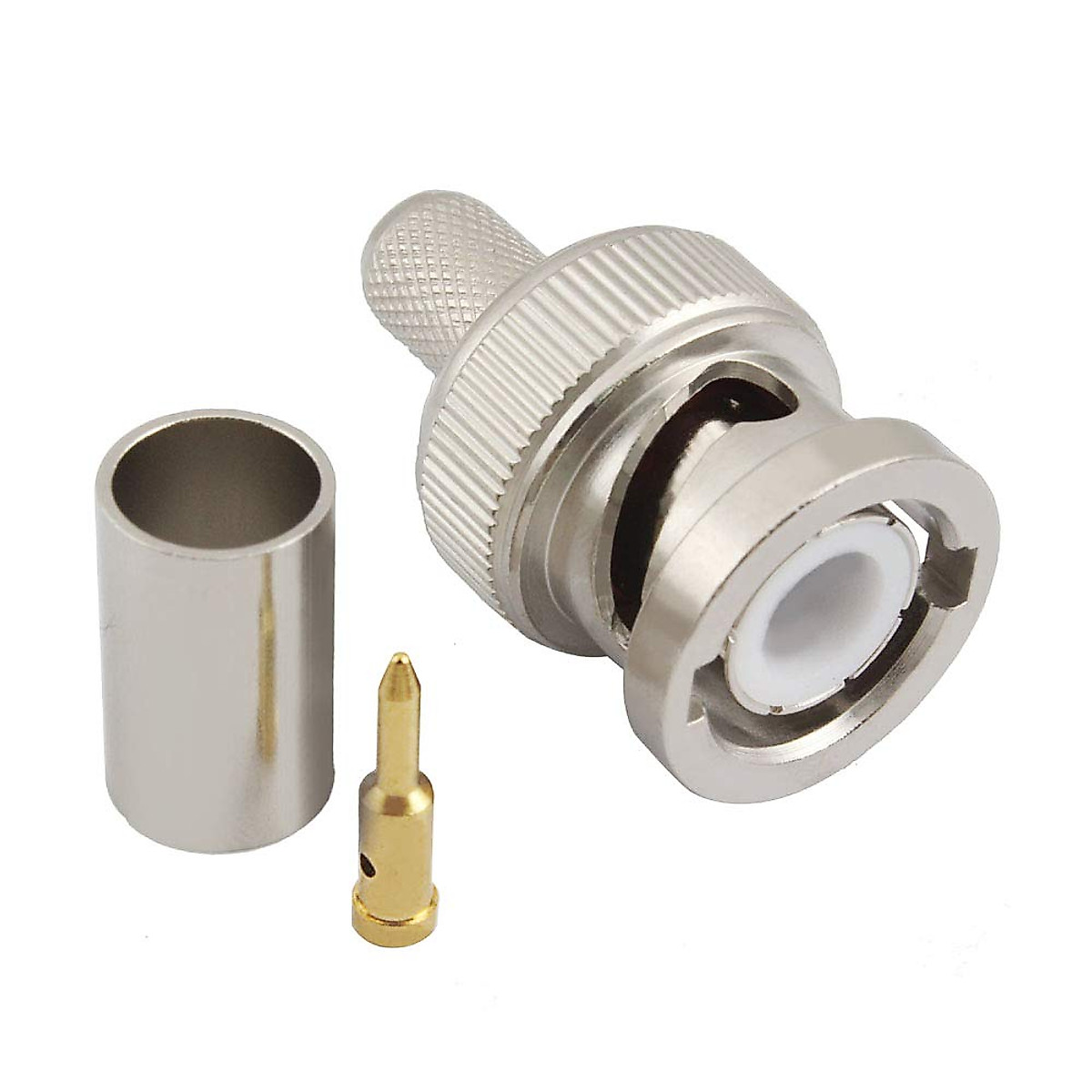 eifagur BNC Male Q9 Plug Crimp for RG8X RG-8X Mini-RG8 LMR240 50 Ohm Coax Cable Straight RF Coaxial Adapter Connector （Pack of 10）