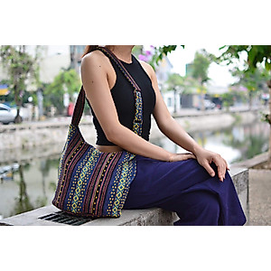 Your Cozy Sling Purse Hippie Bags For Women Crossbody Bag Thai Top Handmade Shoulder Bag with Adjustable Strap Tribe-04