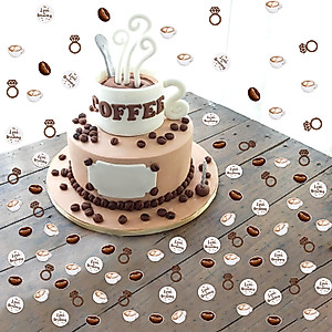 Coffee Bridal Shower Decorations - 200PCS Coffee Confetti, Love is Brewing Bridal Shower Decorations, Coffee Table Decorations for Love is Brewing Wedding Shower Engagement Party