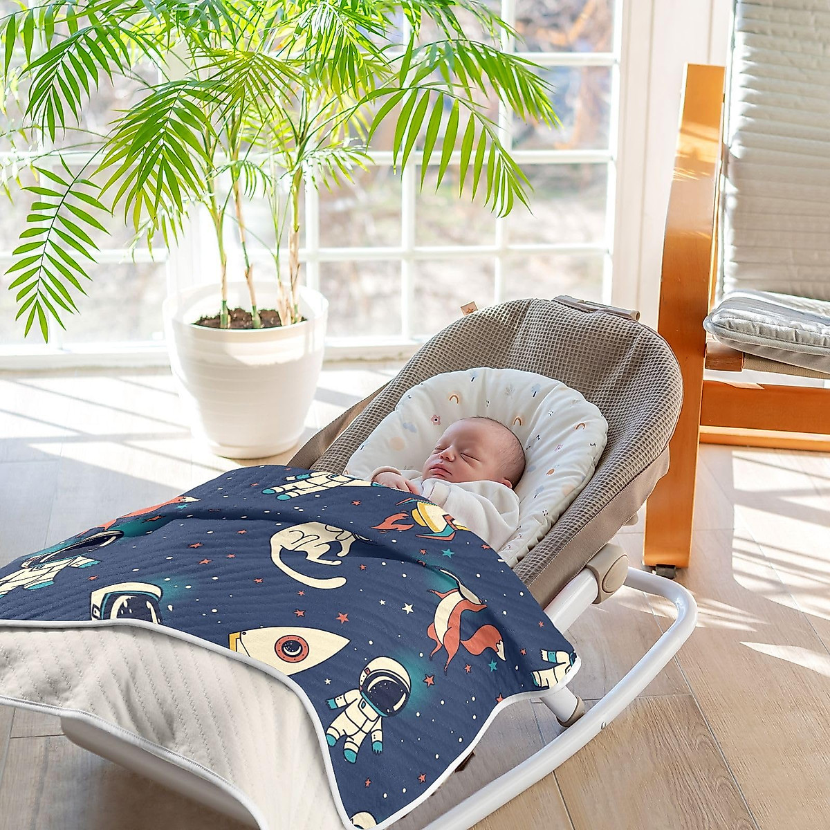 WELLDAY Baby Blanket for Boys Girls - Cute Cosmic Pattern Blankets, Unisex Soft and Comfor Children Blanket for Children Sound Sleep Boys and Girls Gifts 30 x 40 Inch