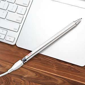BoxWave Stylus Pen Compatible with Dell Latitude 7320 2-in-1 - AccuPoint Active Stylus, Electronic Stylus with Ultra Fine Tip for Dell Latitude 7320 2-in-1 - Metallic Silver