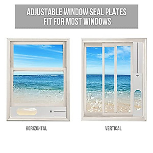 BEWAVE Portable Air Conditioner Window Vent Kit, Adjustable Window Seal Kit with 5.9" Hose Adapter for AC Unit Universal for Sliding Horizontal or Vertical Window
