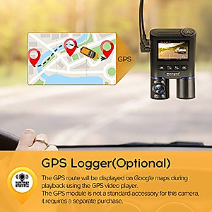 Dash Cam Front and Inside,Blueskysea B2W 1080P WiFi Dashcam with 2'' LCD Screen,2 Rotatable HD Lens,IR Night Vision,32GB SD Card, WDR,Voice Recording,G-Sensor,Parking Mode Optional