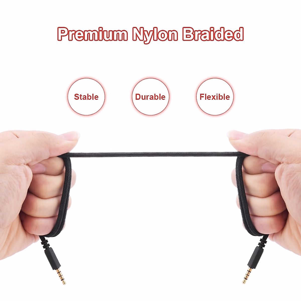 AW920H Detachable Gaming Headset Cable Compatible with Alienware AW720H AW310H AW510H 988 Alienware Dell Gaming Headset,Nylon Braided Wire with Inline Mute Switch and Volume Controller(5.5ft)