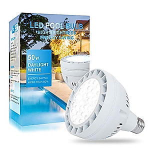50W LED Pool Light for Inground Swimming Pool, 120V 5000LM Daylight Swimming Pool LED Light Bulb Replacement for 300-800W Traditional Bulb, Fit in for Pentair and Hayward Pool Light Fixtures