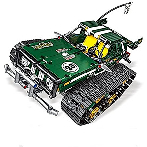 General Jim's 360 Degree Remote Control Crawler Monster Truck Vehicle with Remote Phone App Controlled Modular Building Blocks Bricks Vehicle 625 Piece Toy Building Set - for Teens and Adults
