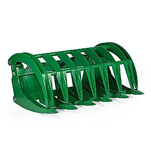 Titan Attachments 72" HD Root Grapple Rake Attachment Fits John Deere Hook and Pin Connection, Recommended for Series 4 Tractors, Twin 3,000 PSI Cylinders, Carry Rocks, Logs, Brush, Debris