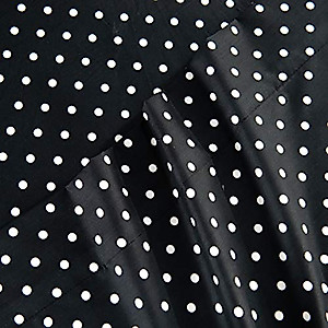 Elegant Comfort Luxury Soft Bed Sheets Polkadot Pattern 1500 Thread Count Percale Egyptian Quality Microfiber Softness Wrinkle and Fade Resistant (6-Piece) Bedding Set, Queen, Black