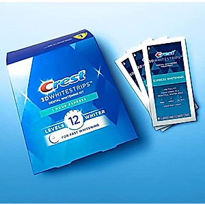 Crest 3D Whitestrips, 1 Hour Express, Teeth Whitening Strip Kit, 20 Strips (10 Count Pack)