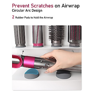 Affogato Wall Mount Holder Compatible with Dyson Airwrap Styler Storage Holder for Accessories Organizer Rack Stand for Wand Barrels Brushes, 4-Slots, White