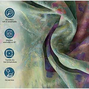 HOBBOY Bright Colors Bedding Duvet Cover Sets Claude Monet Aesthetic Bedding Sets 1 Duvet Cover 2 Pillow Cases Comfortable & Breathable California King