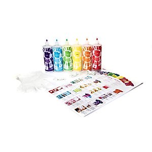 Tulip One-Step Tie-Dye Kit Extra Large Block Party 16 oz Easy Squeeze Bottles, All-in-1 Kit for Group Activity Tie-Dye, 6, Vibrant Colors