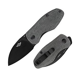 OKNIFE Parrot Pocket Knife, Folding EDC Knives with 154CM Stainless Steel Sheepsfoot Blade and Micarta Handle for Outdoor Camping, Survival and Gift for man (Black)