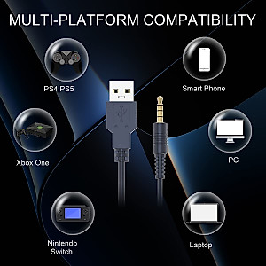 ELCTHUNDER Gaming Headset for Xbox One, PS5, PS4, PC Kids Headphones for School Over-Ear Wired Headphones with Microphone Gaming Headphones with RGB Light