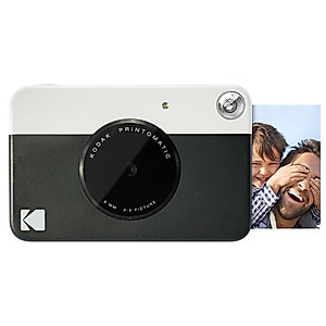 Kodak Printomatic Instant Camera (Black) Gift Bundle + Zink Paper (20 Sheets) + Deluxe Case + 7 Fun Sticker Sets + Twin Tip Markers + Photo Album.