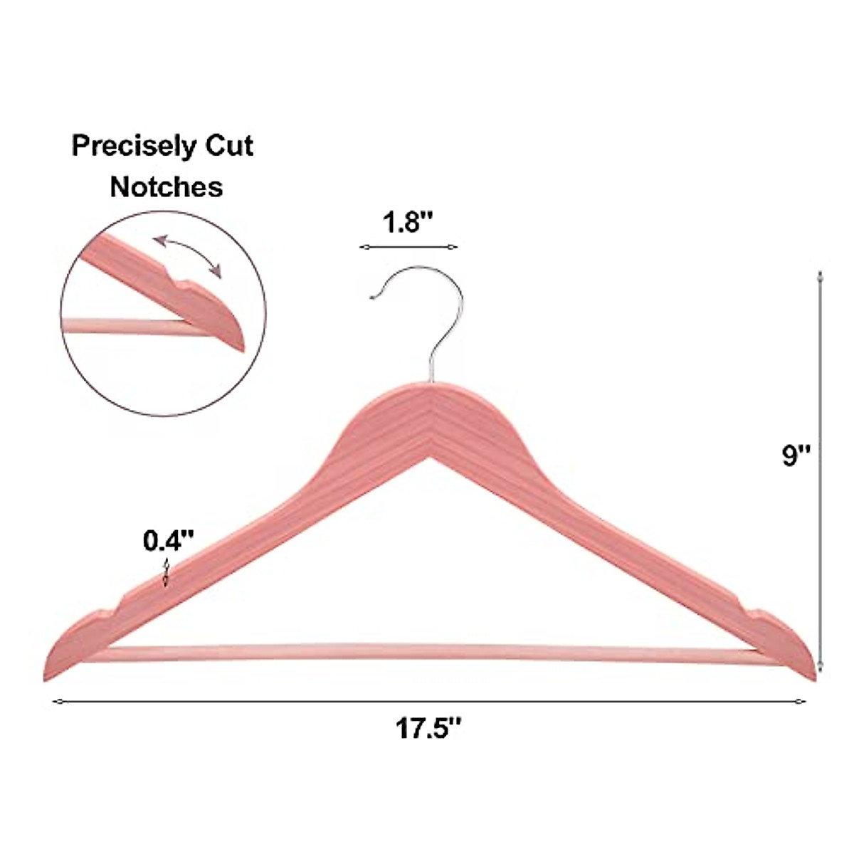 ROSOS Cedar Hangers for Closet 20 Pack, Wooden Hangers with Smooth Notches, Sturdy Cedar Wood Coat Hangers with 360 Rotating Hook Great for Refresh Closet