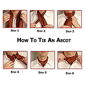 GUSLESON Men's Cravat Self Tie Paisley Jacquard Woven Floral Luxury Ascot (0602-01)