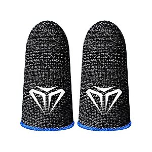 Gaweb Gaming Finger Covers Sweat Proof Breathable 0.98MM Thin Mobile Game Controller Fingertips Sleeves Thumb Gloves Blue A