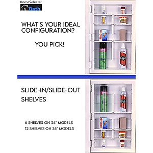 HomeSelects Dimondi Euro Modern Styled Broad Beveled Rectangle Mirror Recessed Bathroom Medicine Cabinet (26 Inch)