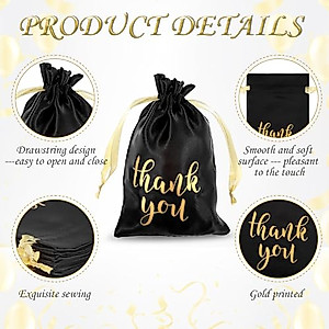 Abeillo 24 Pcs Thank You Bags Wedding Satin Gift Bags with Drawstring, 4 x 6 Inch Jewelry Pouches Candy Bag for Wedding Bridal Shower Party Favor Bag for Birthday Baby Shower
