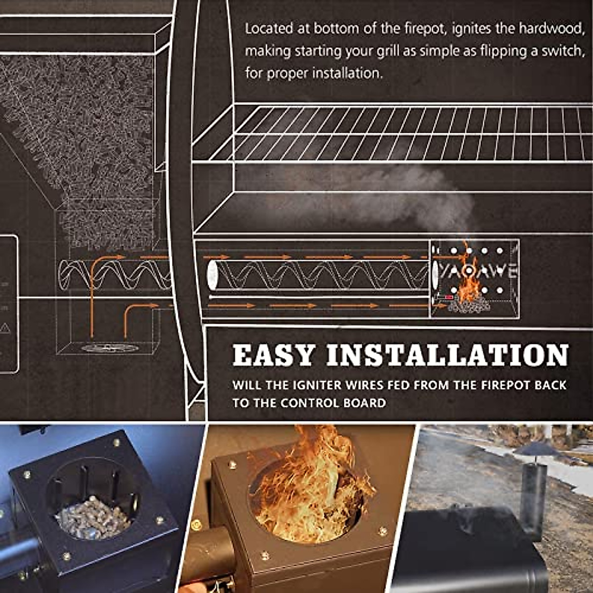 Hot Rod Igniter Replacement Parts for Green Mountain Daniel Boone and Jim Bowie Wood Pellet Grills, GMGP29/P-1079