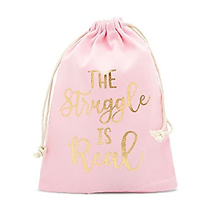 Sparkle and Bash Pink Drawstring Hangover Kit Gift Bags for Bachelorette Party Favors (5 x 7 In, 12 Pack)