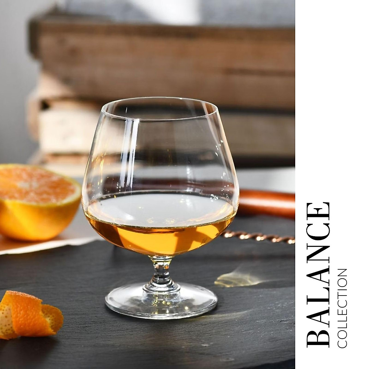 Krosno Brandy Cognac Snifter Glasses | Set of 6 | 16.2 oz | Balance Collection | Perfect for Home Restaurants and Parties | Dishwasher Safe | Gift Idea | Made in Europe