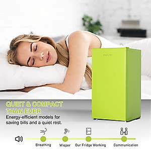 Frestec 3.1 CU' Mini Refrigerator,Compact Refrigerator,Small Refrigerator with Freezer, Green (FR 310 GREEN)