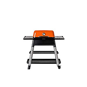 Everdure FORCE 2 Burner Gas Grill, Liquid Propane Portable BBQ Grill with Die-Cast Aluminum Body and Fast-Ignition Technology, 388 Square Inches of Grilling Surface, Adjustable Height, Orange