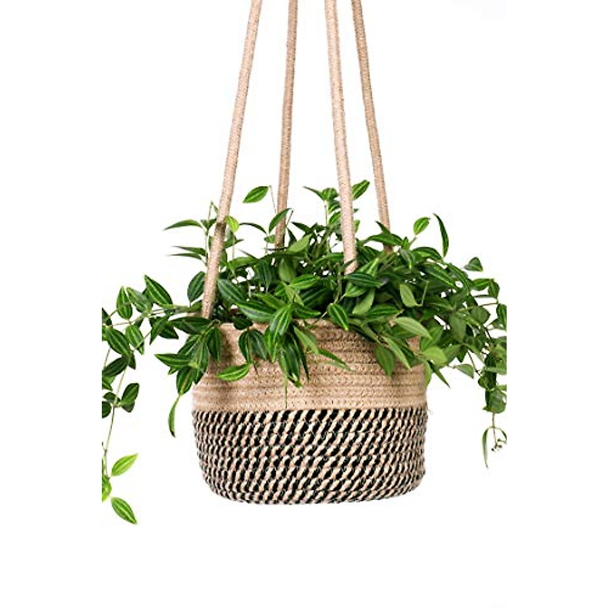 RUIZHIXUAN Hanging Planter Basket Jute Rope Woven Plant Hangers Indoor Hanging Plant Holder Up to 7" Pot Macrame Modern Storage Organizer Home Decor (Jute)